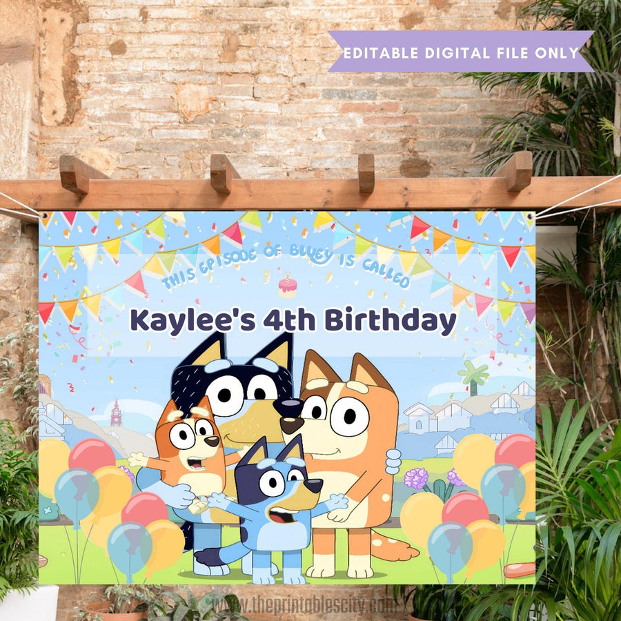 Bluey Banner Backdrop for Bluey Birthday – The Printables City