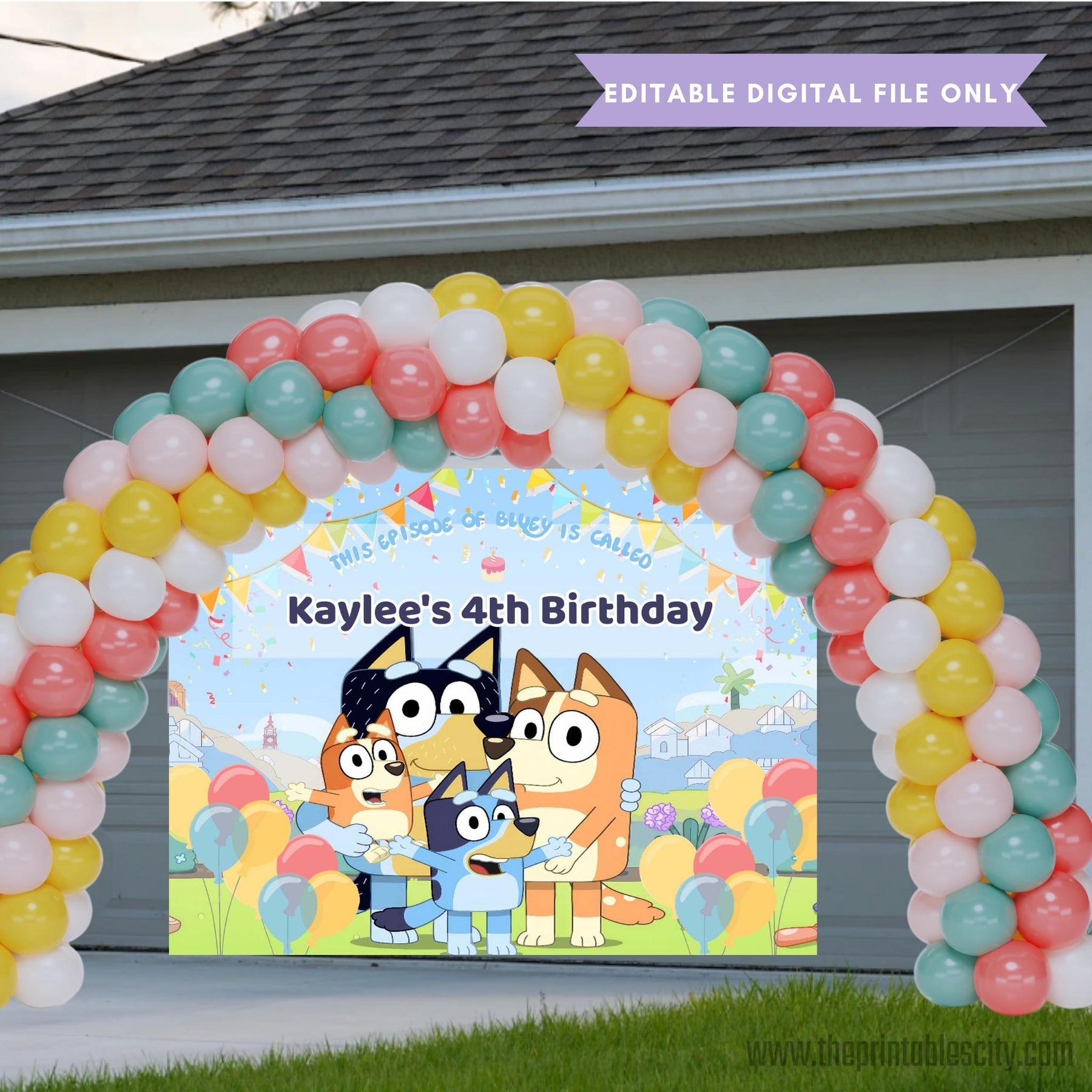 Bluey Banner Backdrop for Bluey Birthday – The Printables City