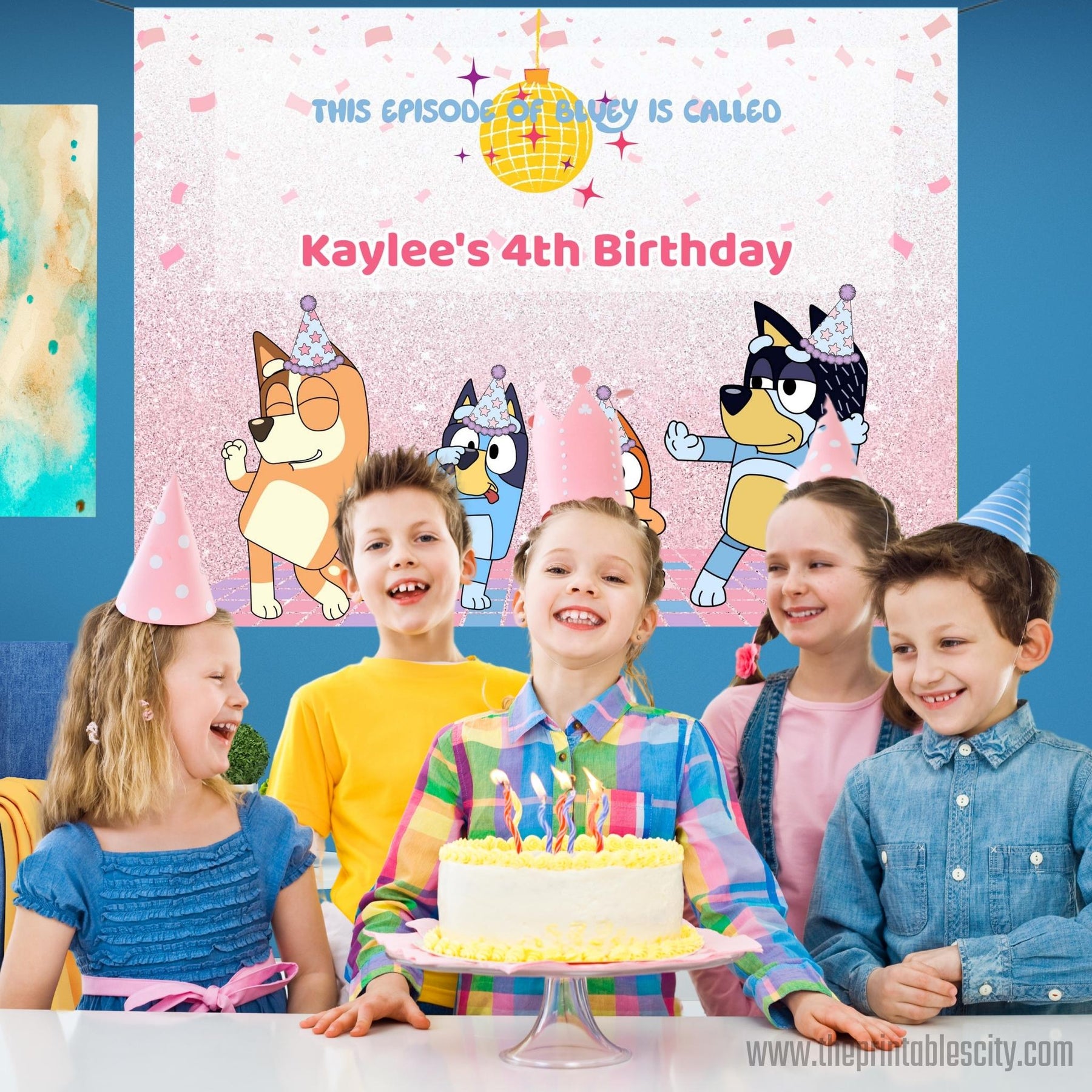 Editable Bluey Birthday Backdrop Banner – The Printables City