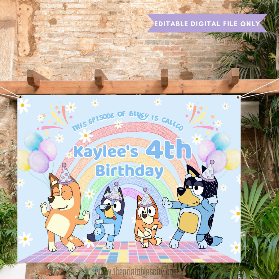 Bluey Banner Backdrop for Bluey Birthday – The Printables City
