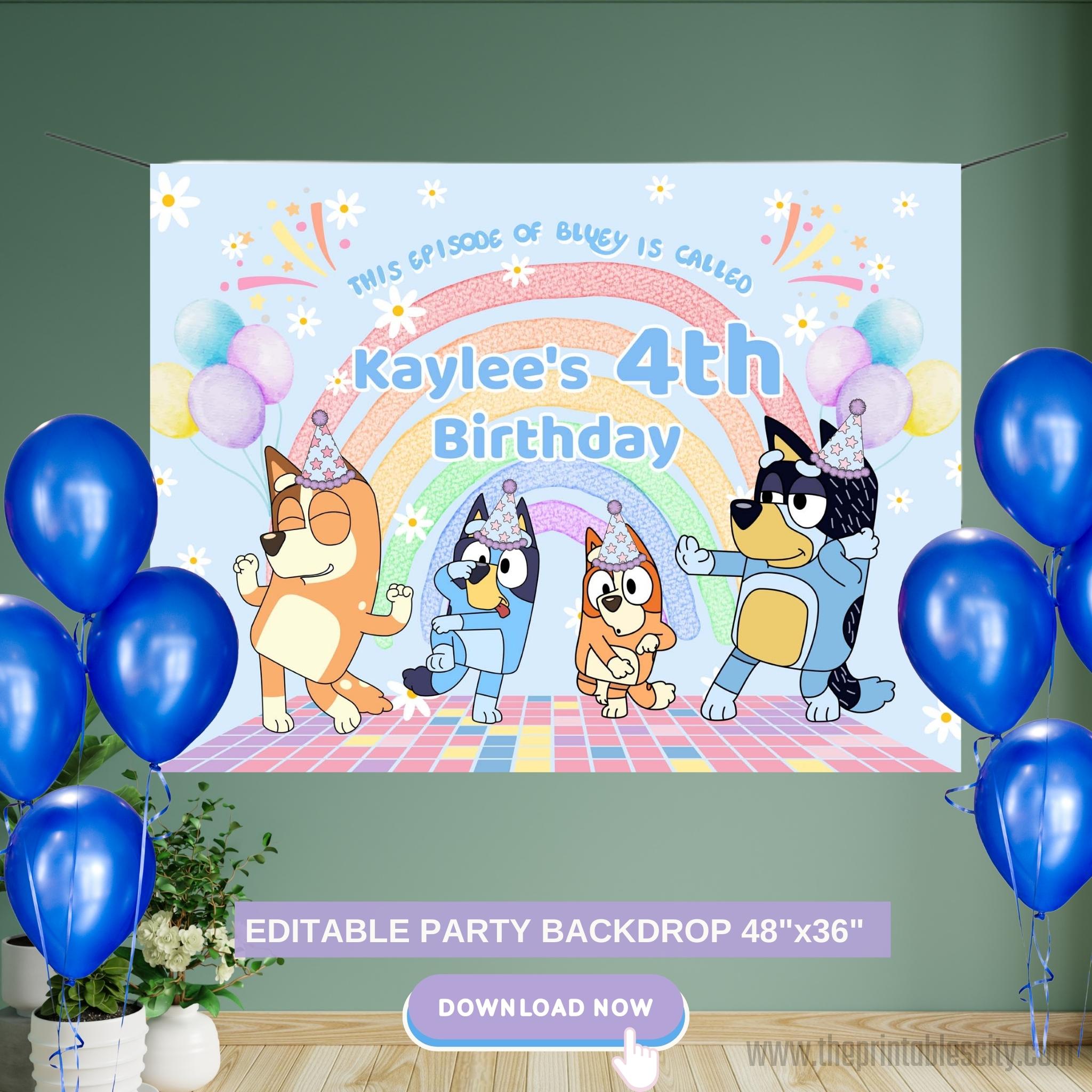 Bluey Banner Backdrop for Bluey Birthday – The Printables City