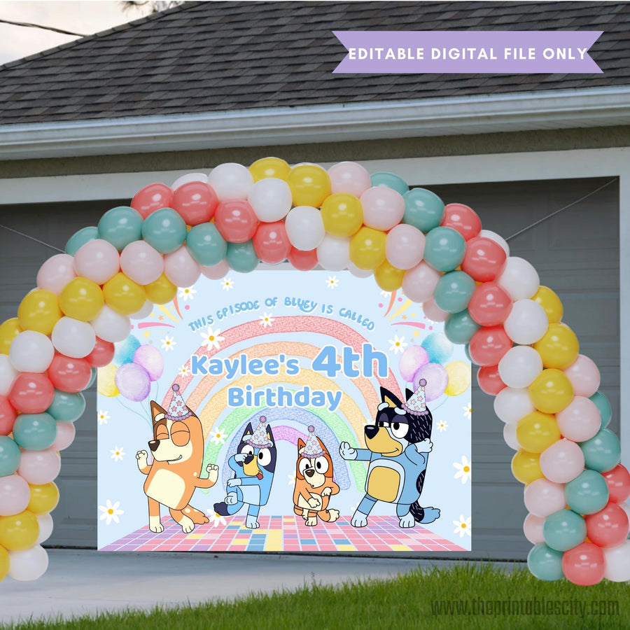 Bluey Banner Backdrop for Bluey Birthday – The Printables City
