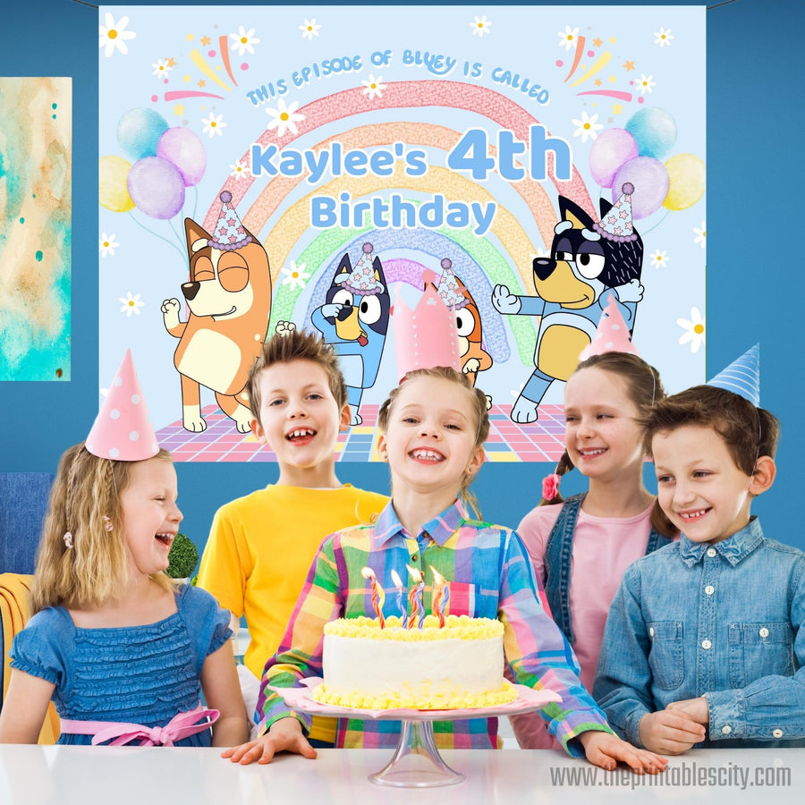 Bluey Banner Backdrop for Bluey Birthday – The Printables City