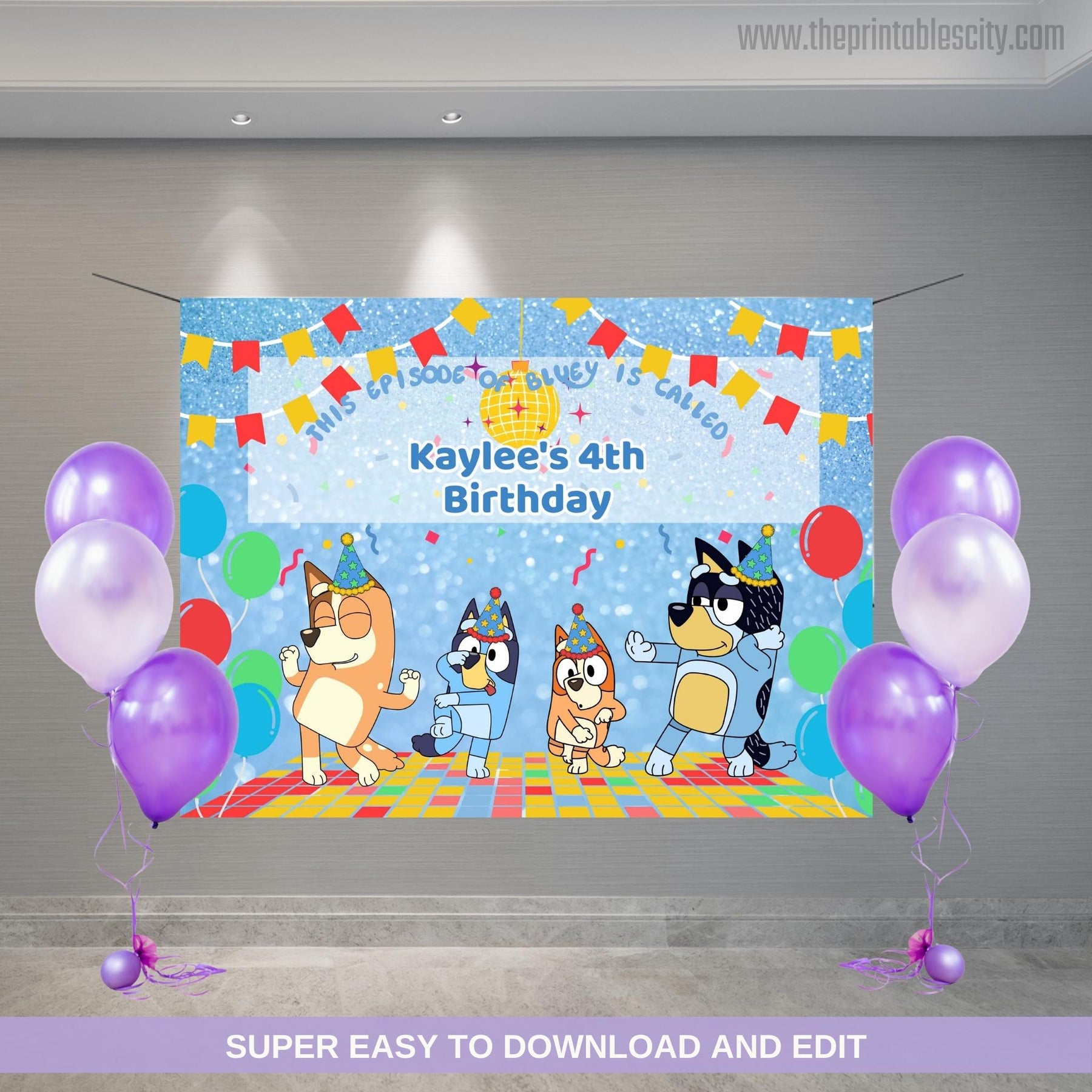 Editable Bluey Banner for Kids Birthday – The Printables City