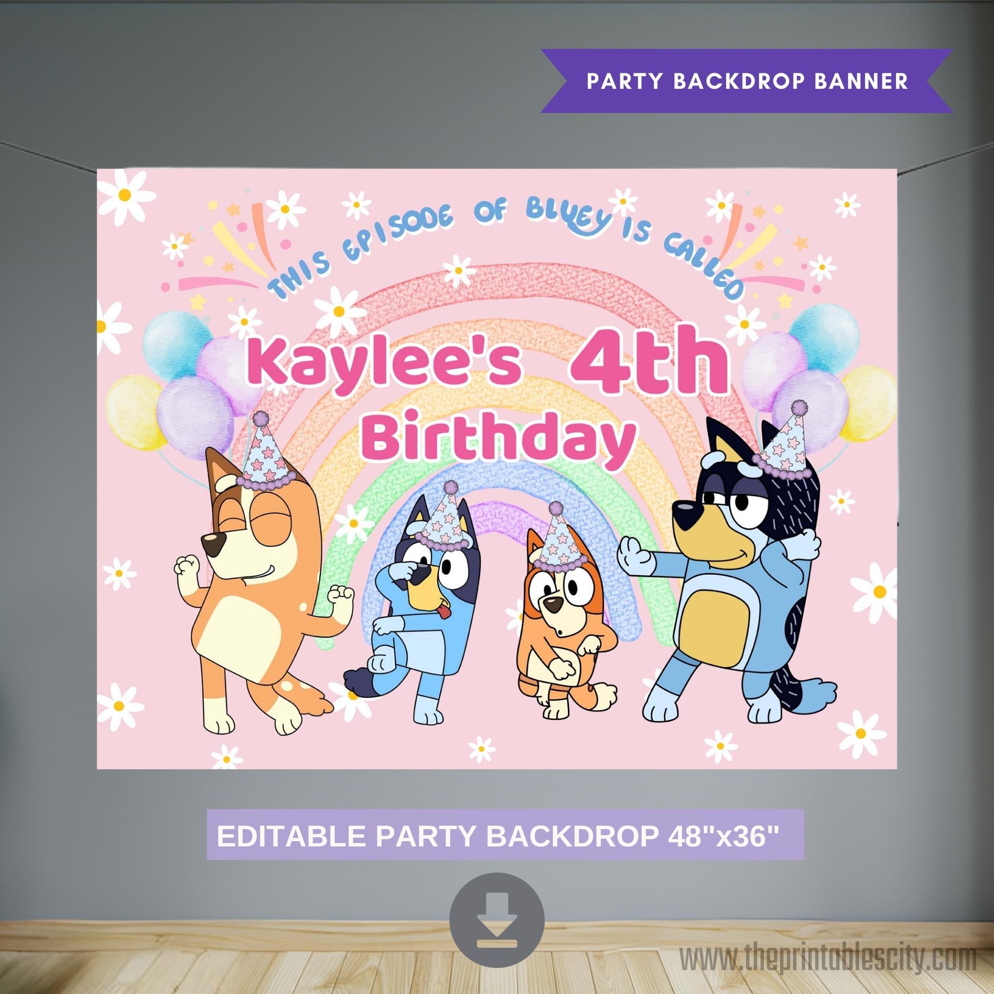 Editable Bluey Banner for Kids Birthday – The Printables City