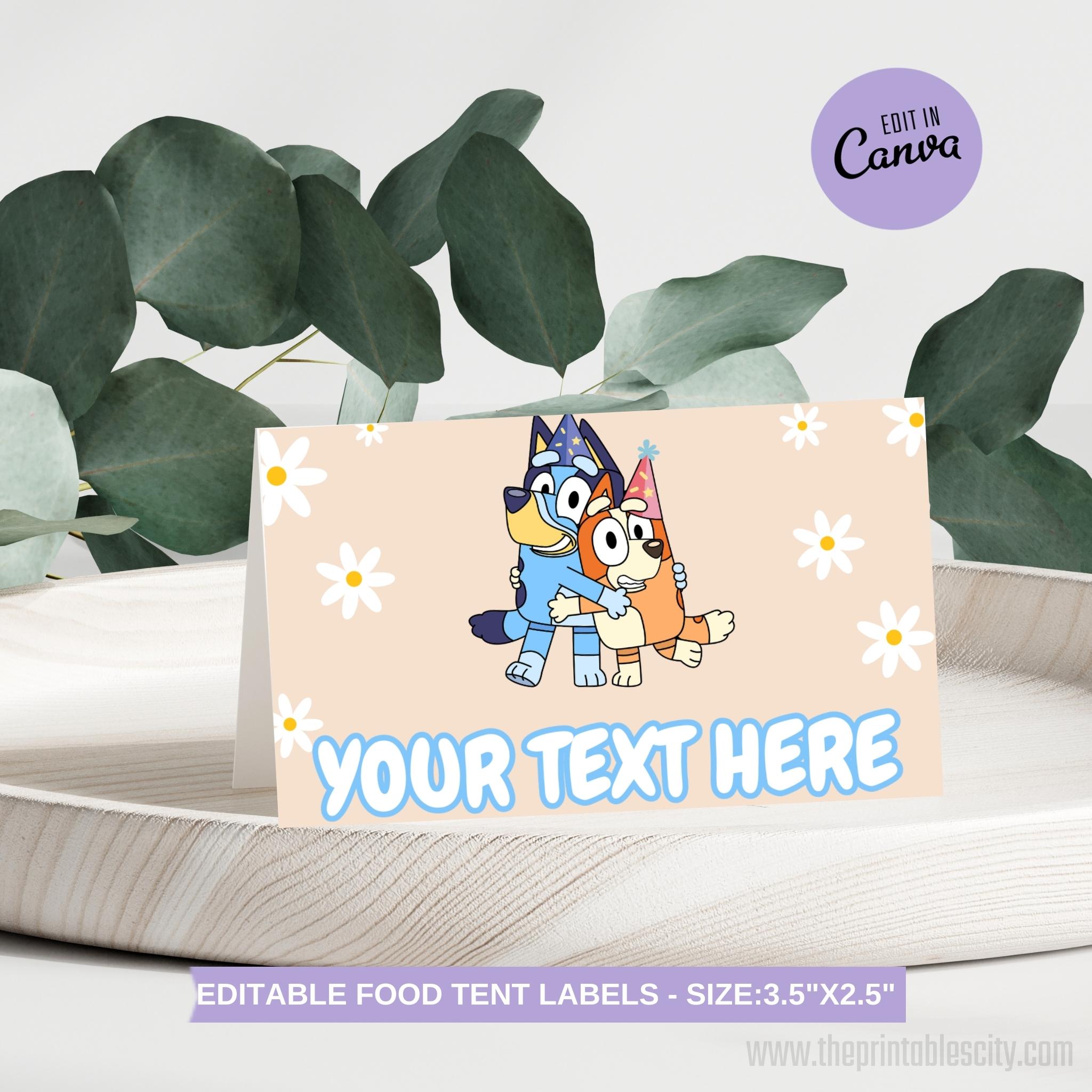 Bluey Birthday Place Cards - Editable Template – The Printables City