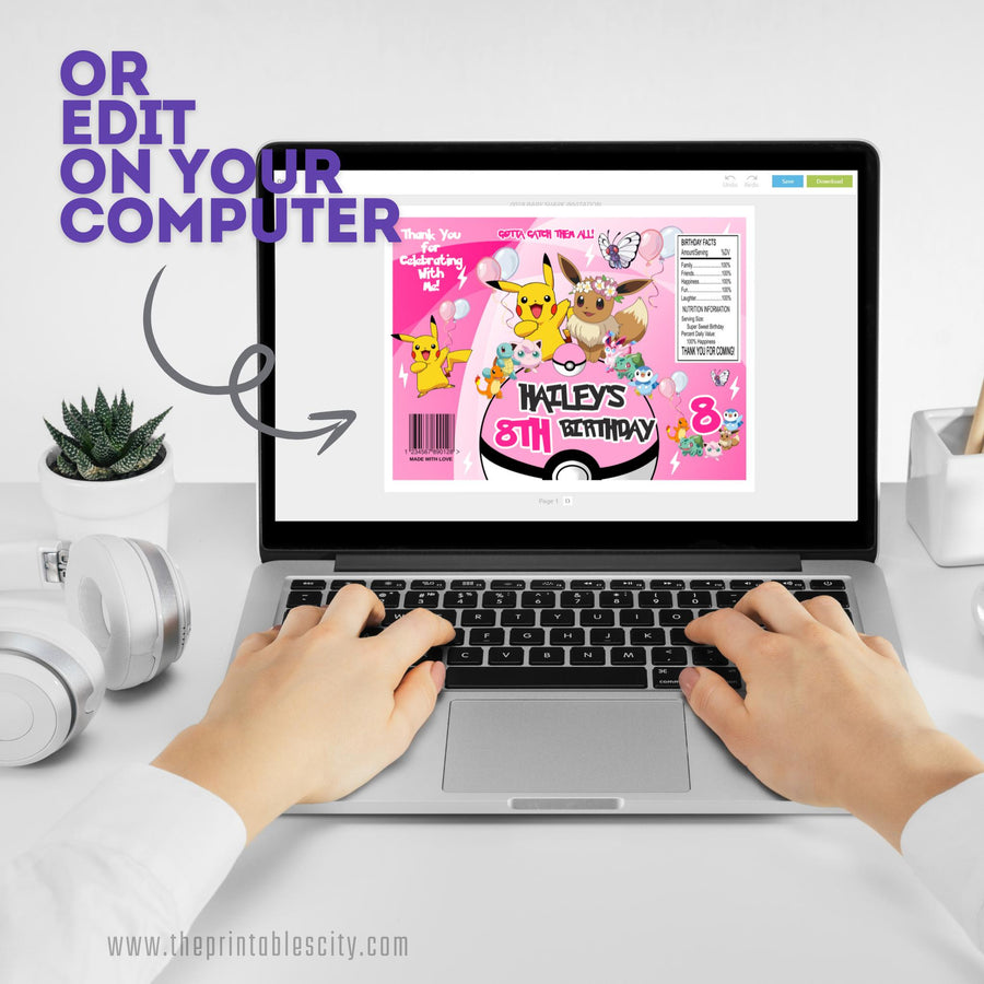 Editable Pokemon Chip Bag Wrapper Party Favor – The Printables City