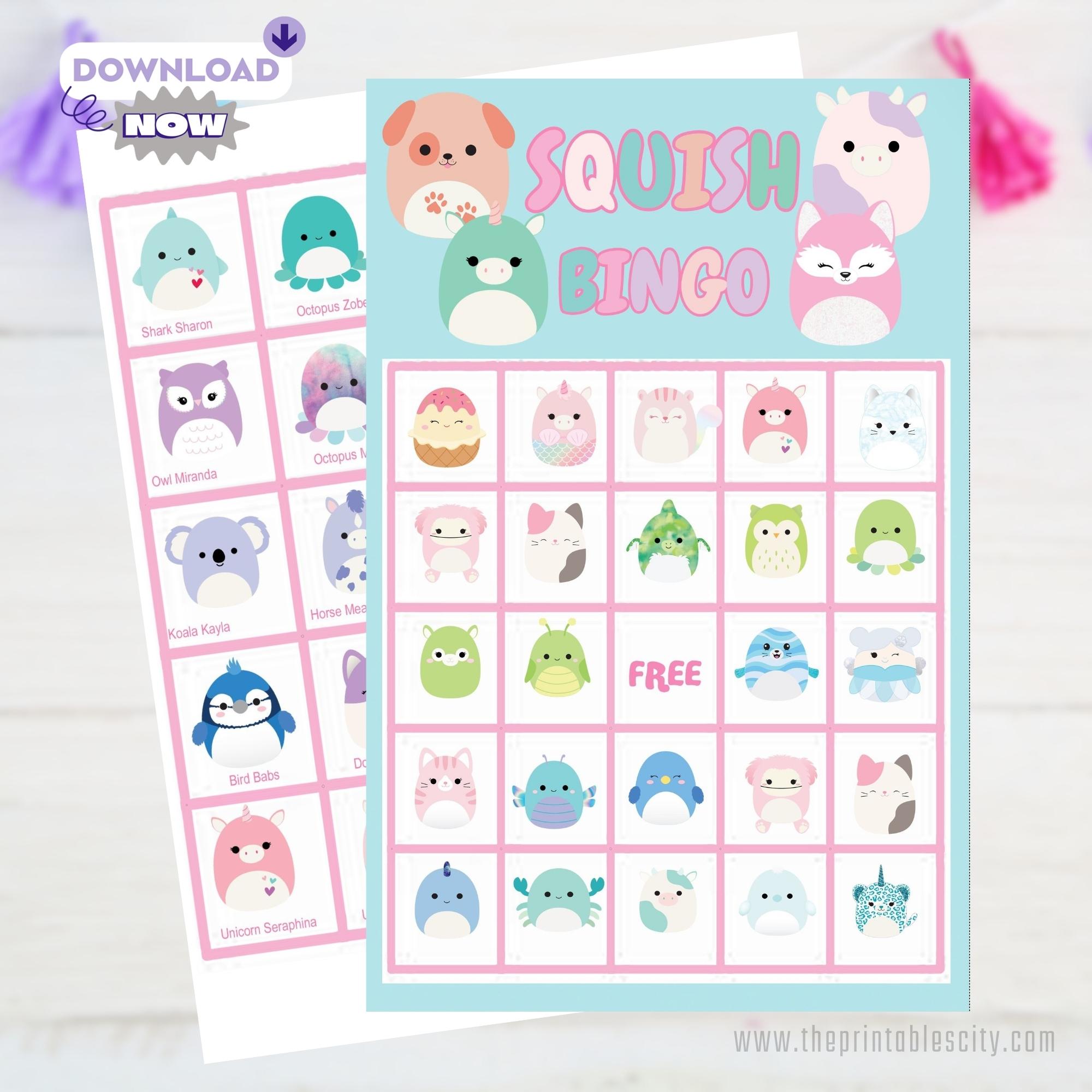 Squishmallow Bingo Game Cards Printable – The Printables City
