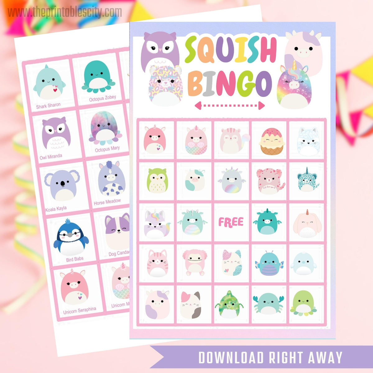 Squishmallow Bingo Game Cards Printable The Printables City