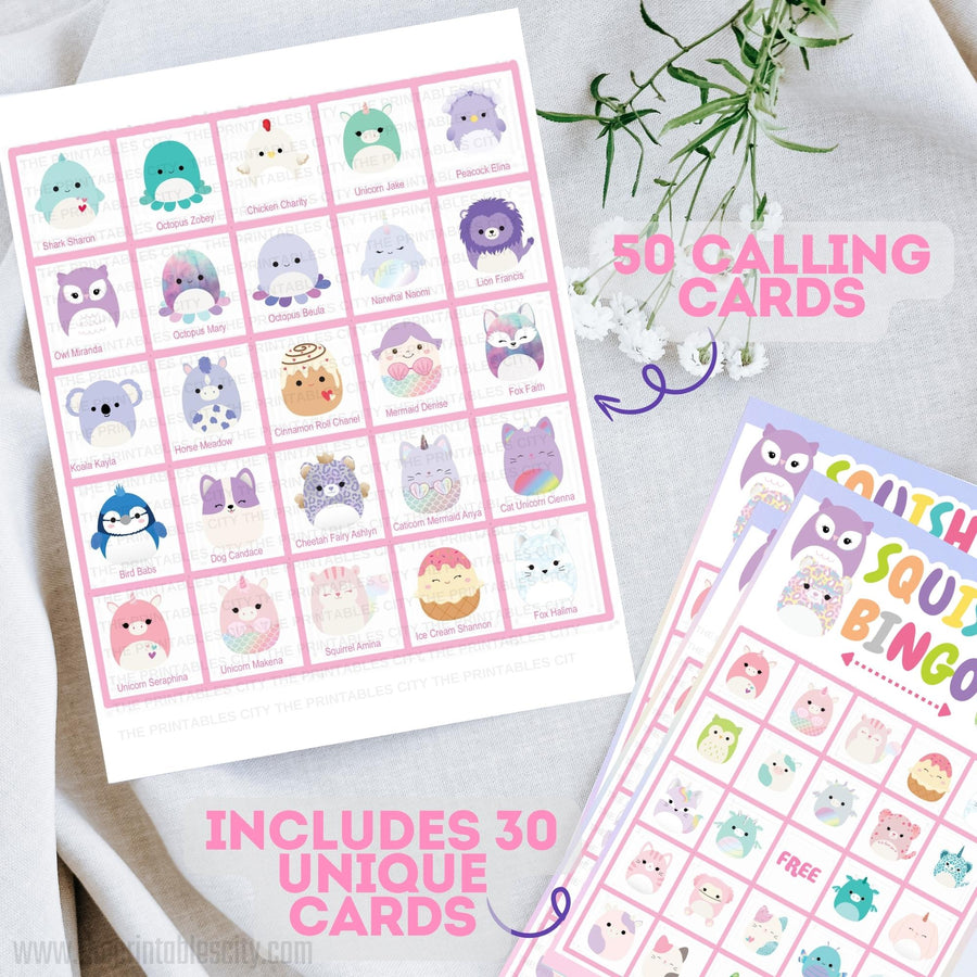 Squishmallow Bingo Game Cards Printable – The Printables City