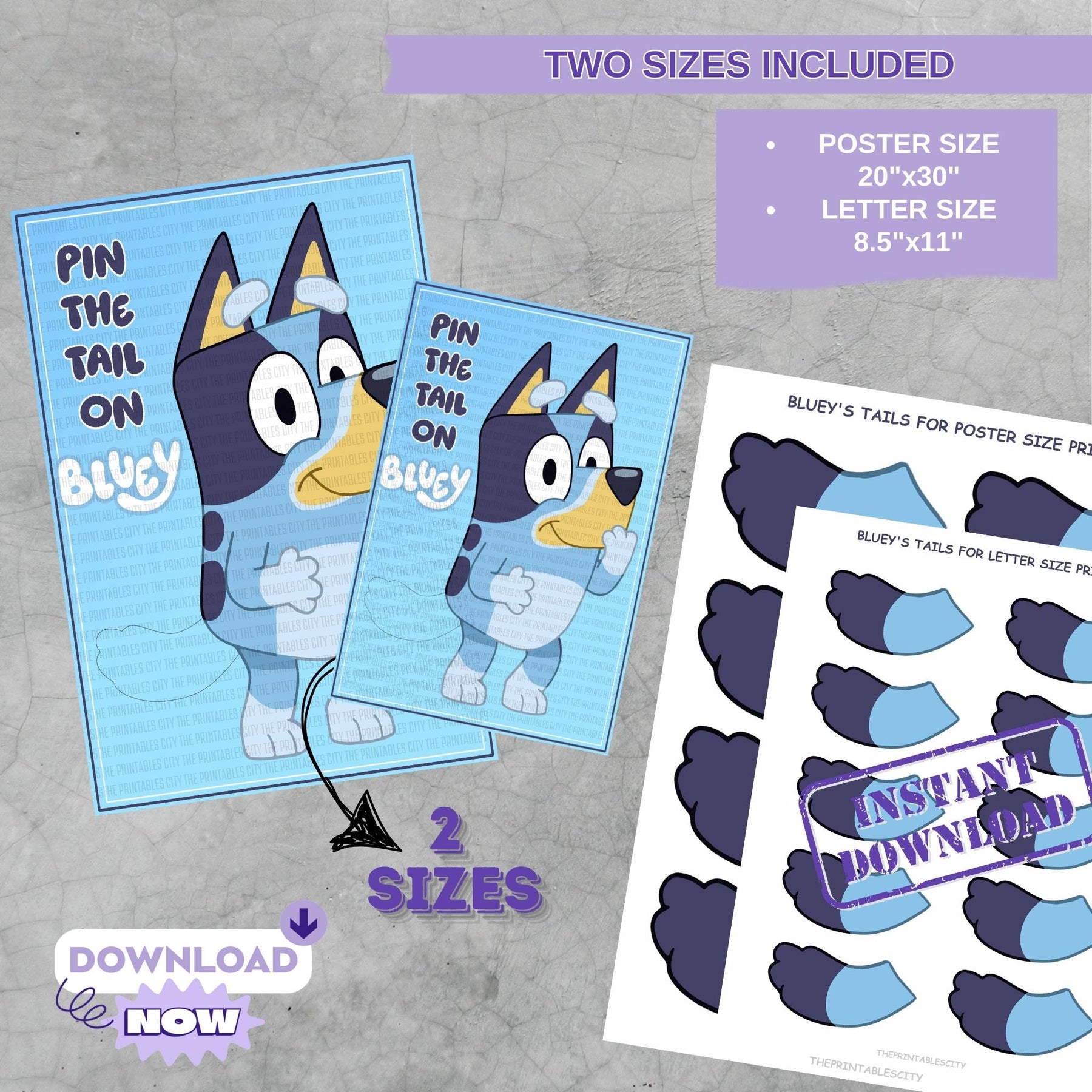 Pin The Tail on Bluey Printable Party Game – The Printables City