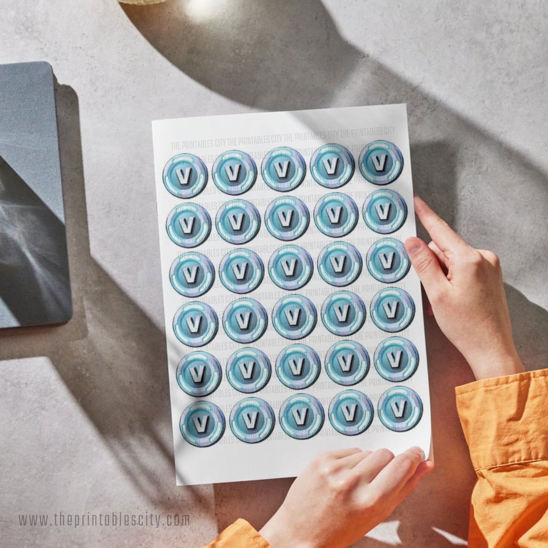 Hand Drawn Chocolate Coin Labels for Video Game, Vbucks Party Favor ...