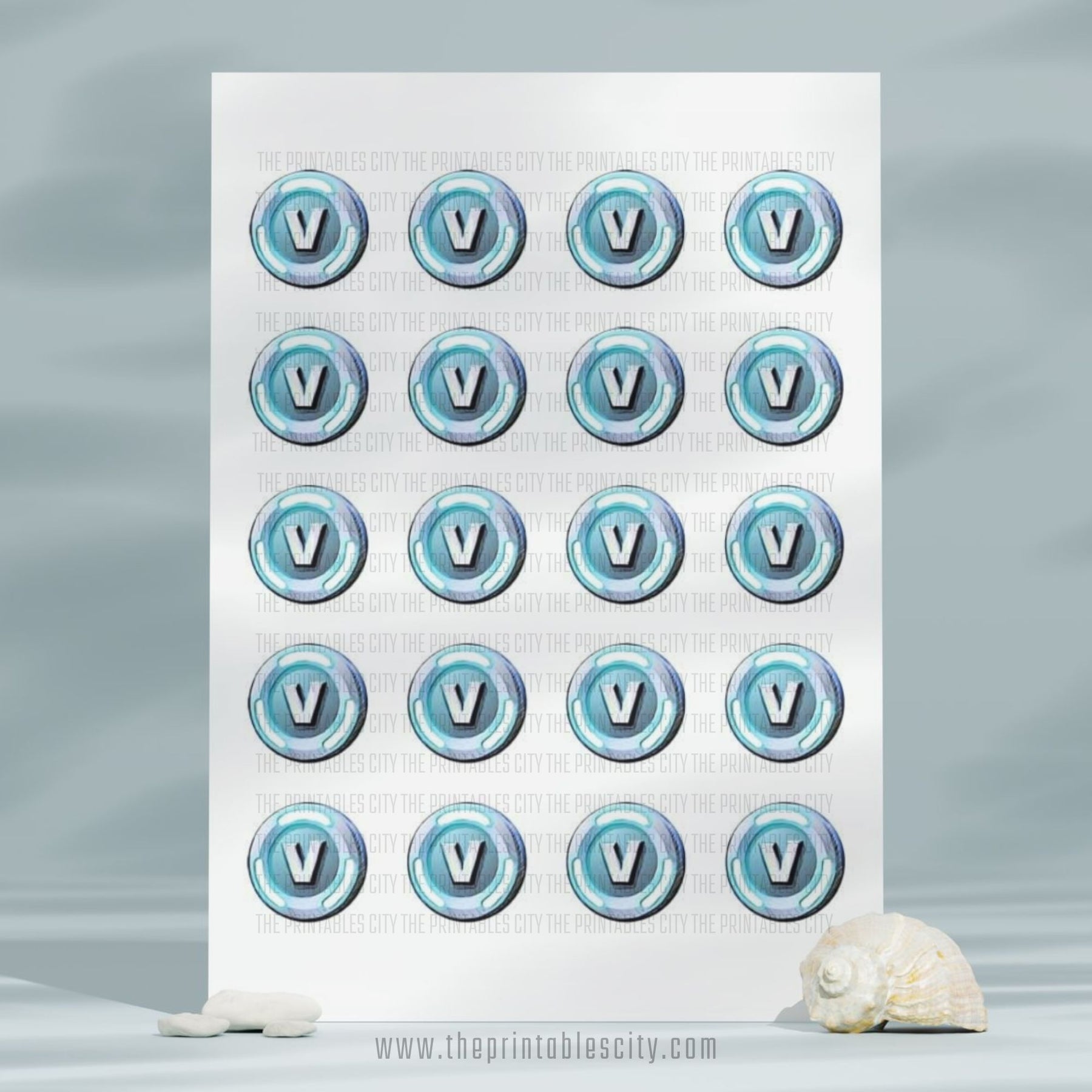 Hand Drawn Chocolate Coin Labels for Video Game, Vbucks Party Favor ...