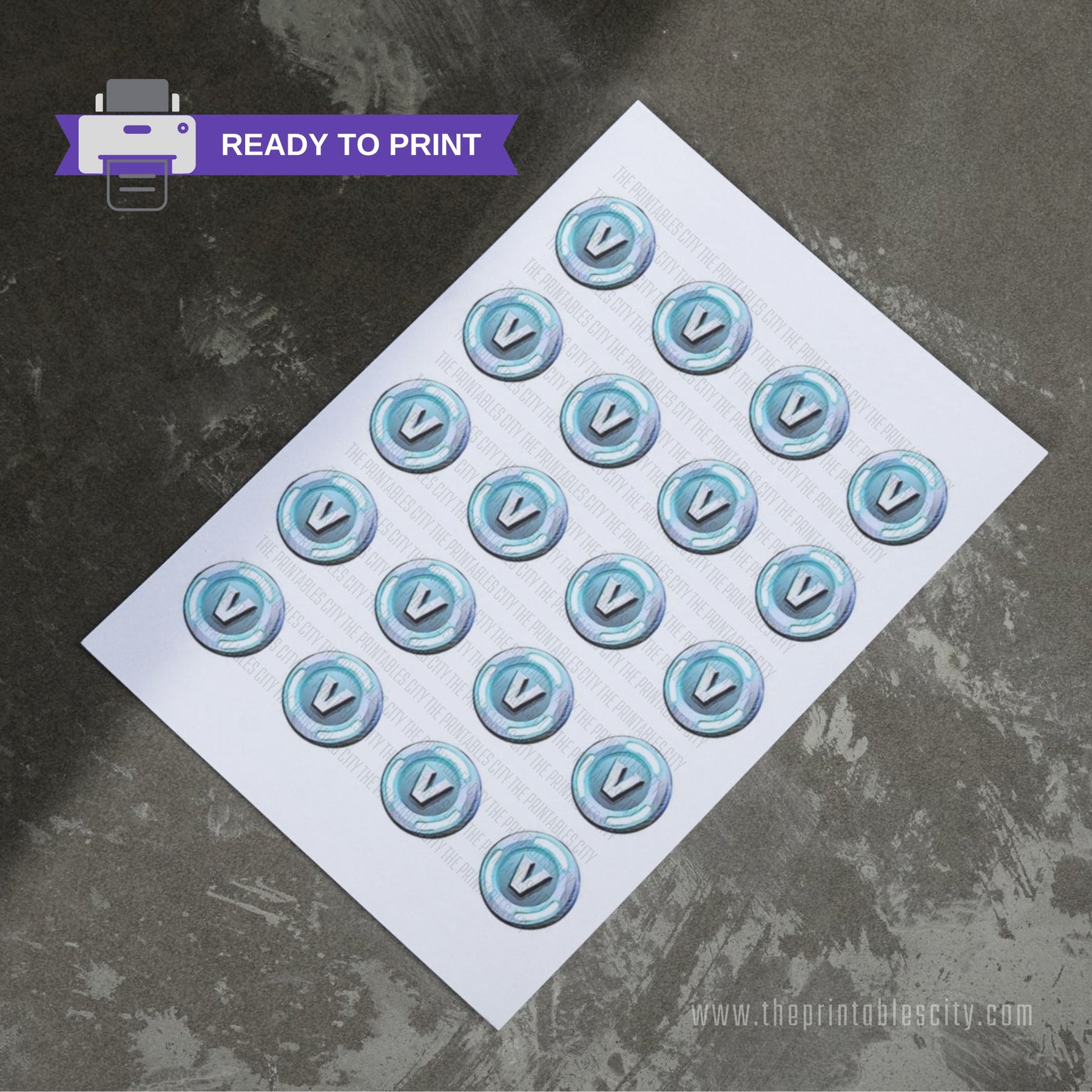 Hand Drawn Chocolate Coin Labels for Video Game, Vbucks Party Favor ...