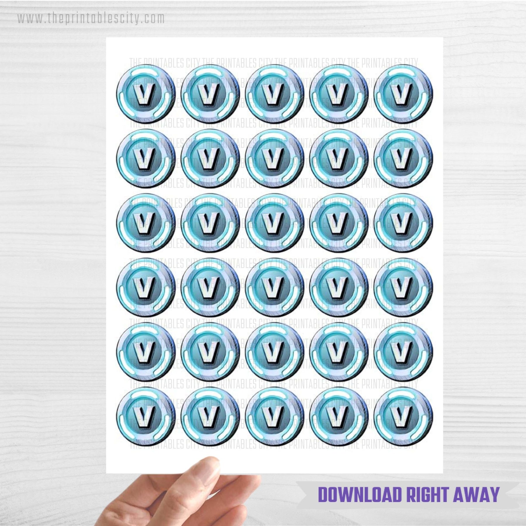 Hand Drawn Chocolate Coin Labels for Video Game, Vbucks Party Favor ...