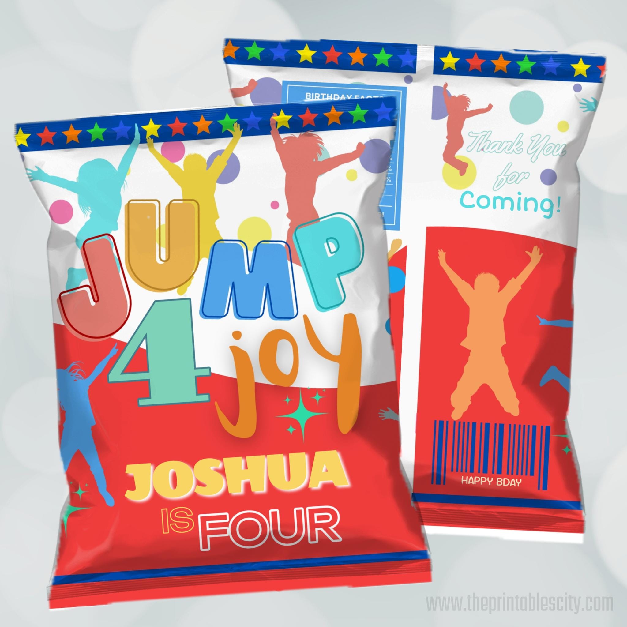 Editable Jump 4 Joy Chip Bag Party Favor Template – The Printables City